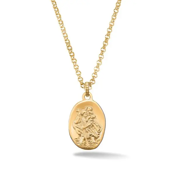 DOWER & HALL St. Christopher Talisman Necklace In Vermeil - Gold