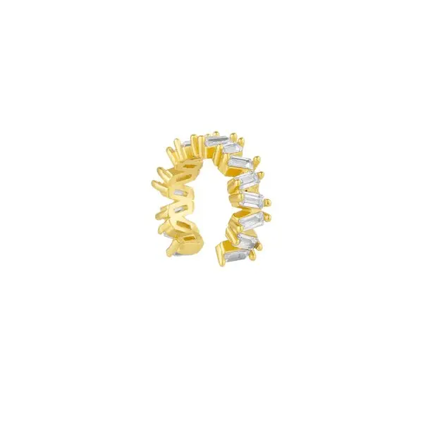 SPERO LONDON Sterling Silver Baguette Ear Cuff - Gold