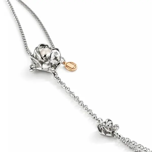 UNALOE Sterling Silver Rose Hand Chain With Natural Pearl - Silver/white