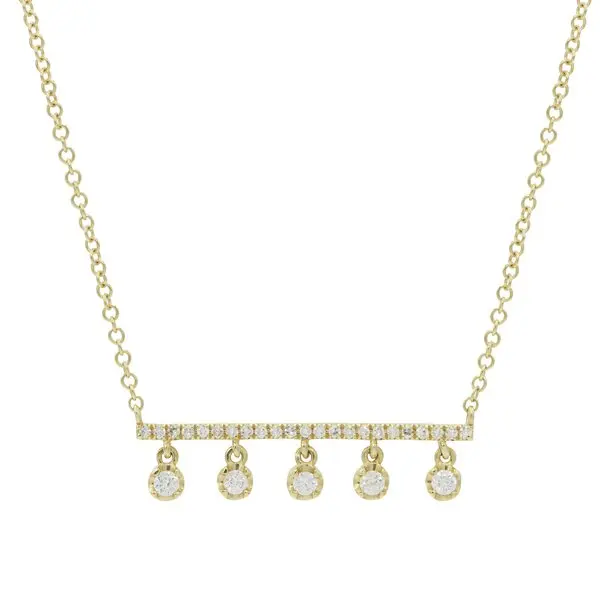 KAMARIA Diamond Bar Drop Necklace - Gold