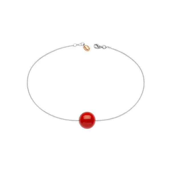 UNALOE Sterling Coral Sphere Venetian Chain Bracelet - Silver