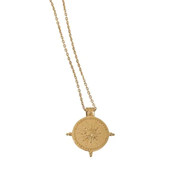 BERMUDA WATCH COMPANY Annie Apple Soleil Sun Coin Necklace - Gold