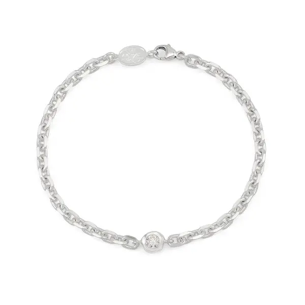 DOWER & HALL White Topaz Chain Bracelet - Silver