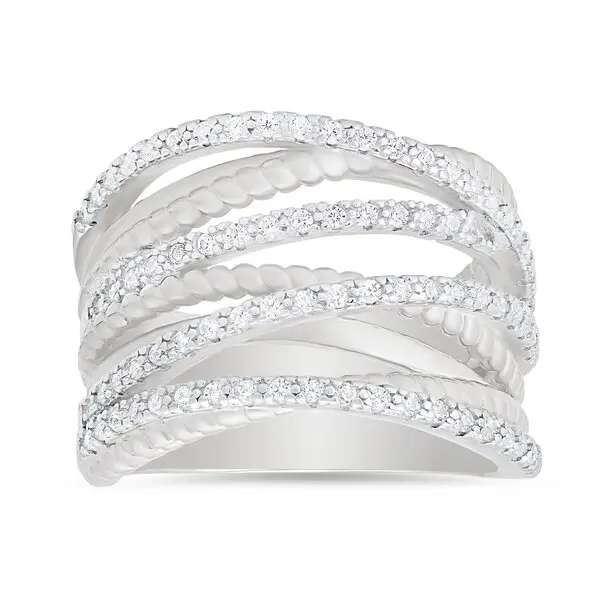 KYLIE HARPER Sterling Twisted Rope Statement Ring - Silver