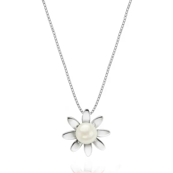 UNALOE Sterling Daisy Necklace With Mother Of Pearl - Silver