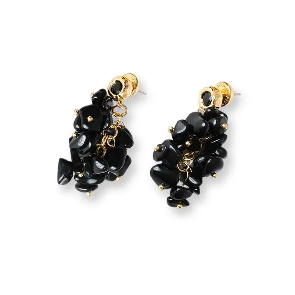 CLASSICHARMS Melanie Obsidian Cascade Cluster Earrings - Black
