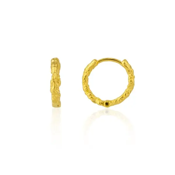 SPERO LONDON Molten Wavy Hoop Earrings - Gold
