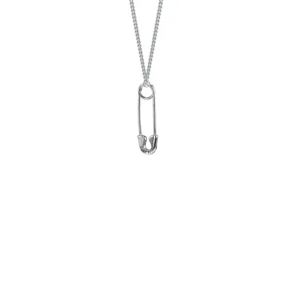 TRUE ROCKS Sterling Safety Pin Pendant - Silver