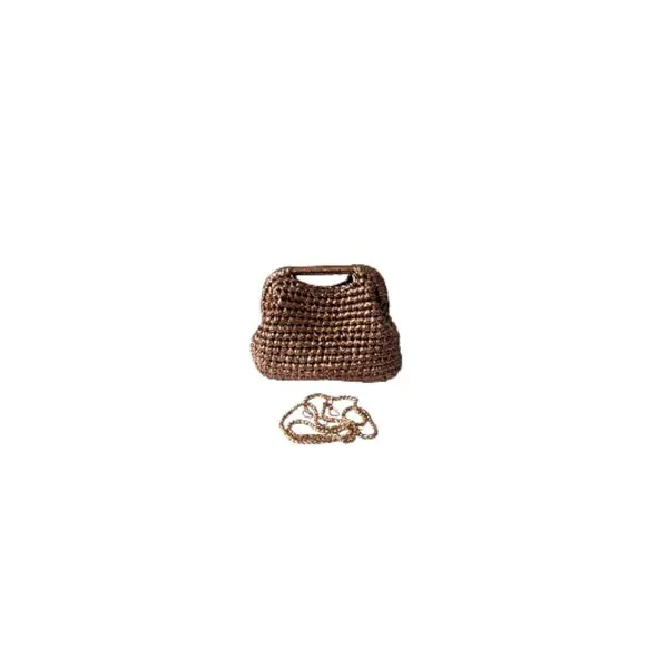 SPRINGMOONATELIER Handmade Metallic Handbag - Brown/gold