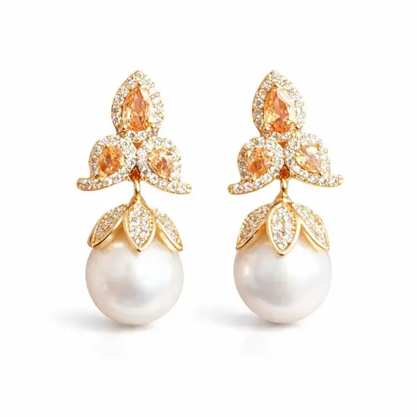 NINEMOO Iris Pearl Drop Earrings - Gold
