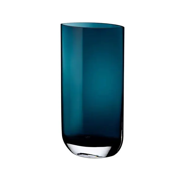 Turgla Home Blade Tall Vase In Petroleum - Blue