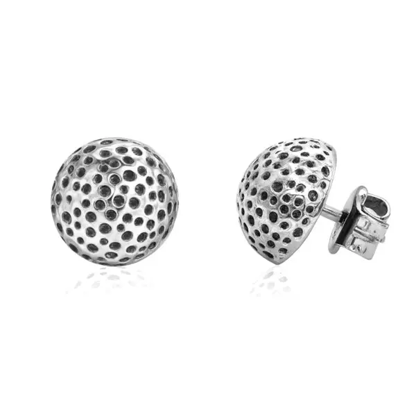 UNALOE Sterling Granulated Sphere Stud Earrings - Silver