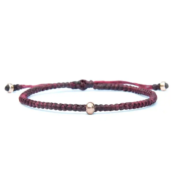 HARBOUR UK BRACELETS Harmony Rose Gold Vermeil Rope Bracelet - Red