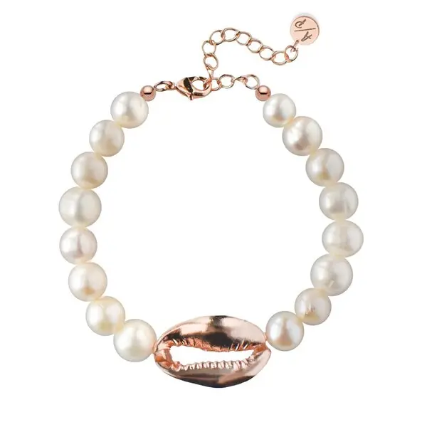 ADRIANA PAPPAS DESIGNS Pearl Bracelet With Shell Accent - White