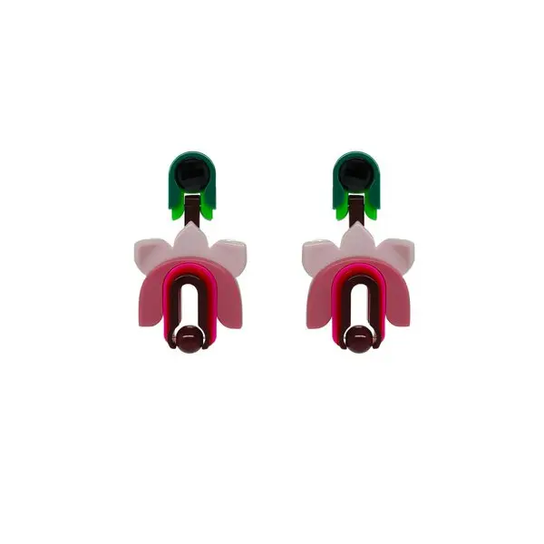 GISSA BICALHO Lilium Acrylic Pendant Earrings - Pink