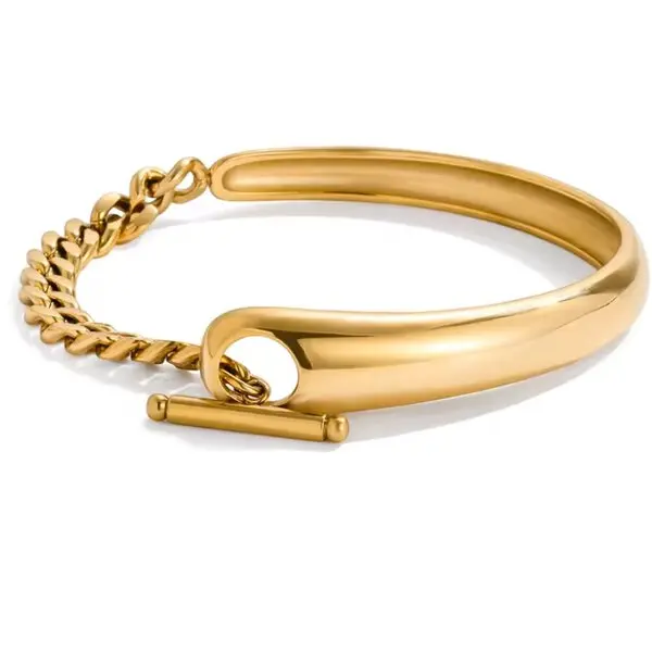 OLIVIA LE Chain Link Cuff Bracelet - Gold