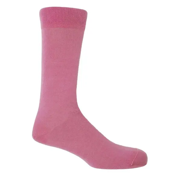PEPER HAROW - MADE IN ENGLAND Classic Mercerised Egyptian Cotton Socks - Pink