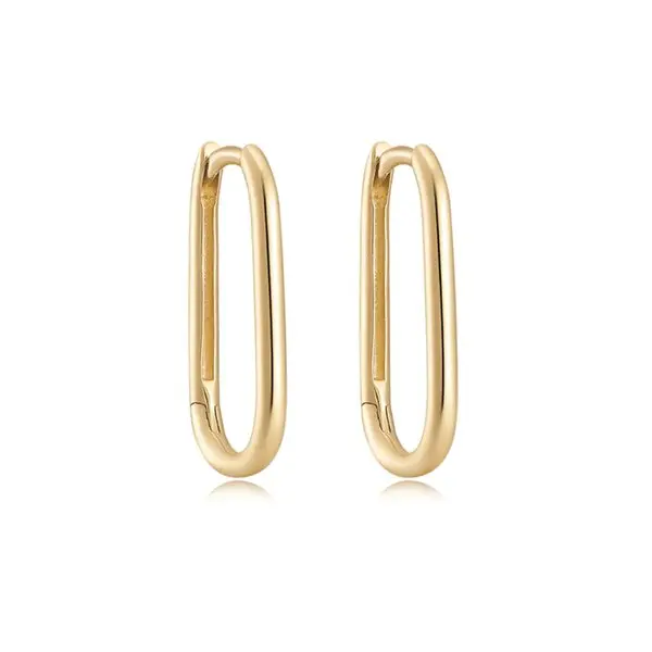 LA KAISER Oblong Huggie Earrings - Gold