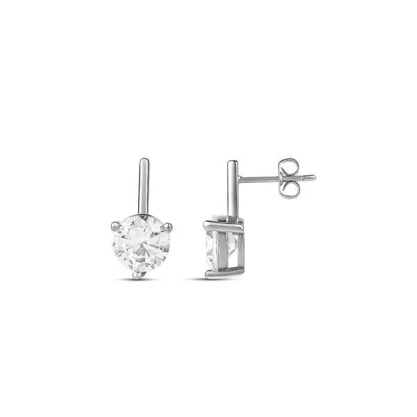 SHYMI Round Shape Bar Drop Earrings - Silver