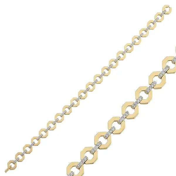 DIME TRIBE Octagonal Diamond Bracelet - Gold