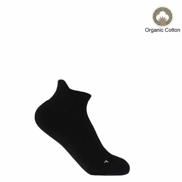 PEPER HAROW - MADE IN ENGLAND Organic Trainer Sport Socks - Black