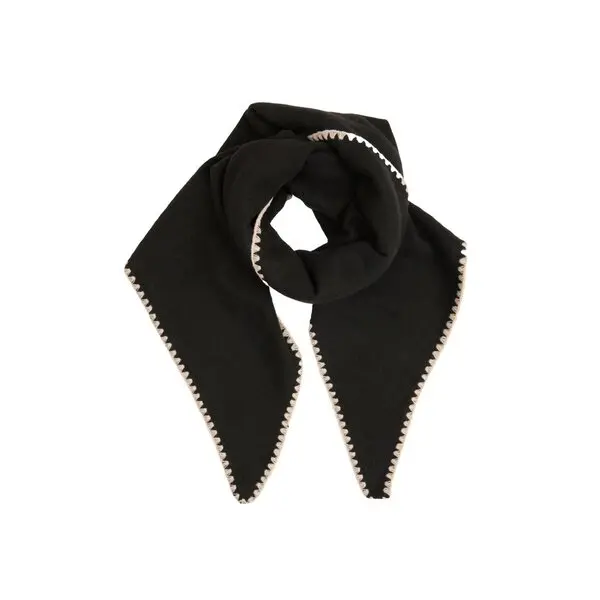 Saachi Knitted Triangle Shawl Wrap - Black