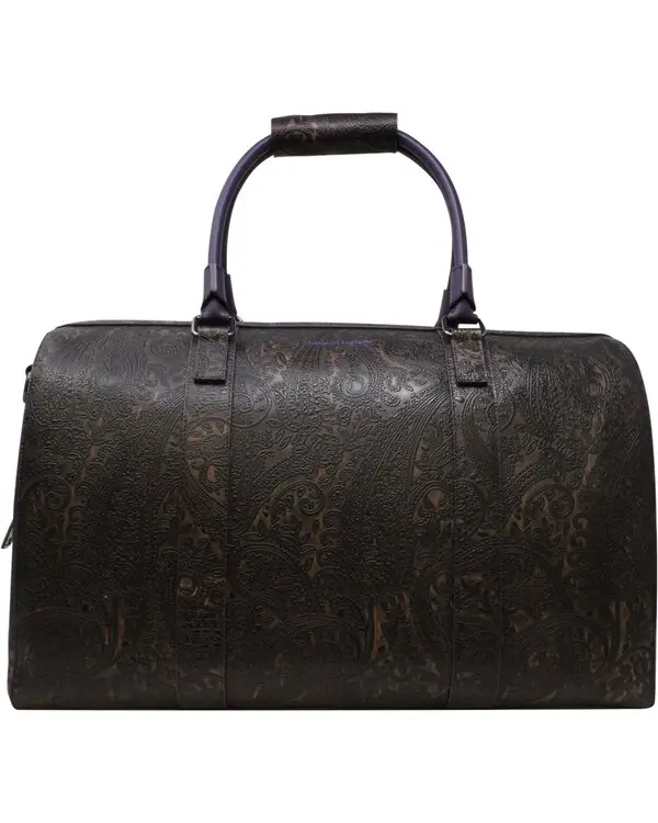 LORDS OF HARLECH Wallace Weekender Leather Travel Bag - Brown