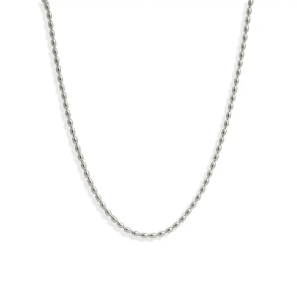 KATE KOEL Sterling Oval Bead Chain Necklace - Silver