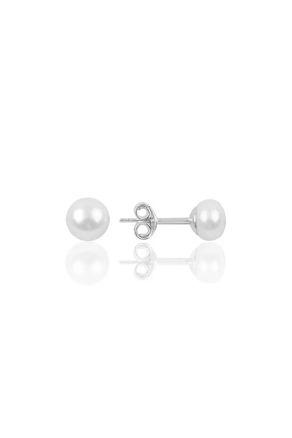 SPERO LONDON Sterling Natural Pearl Stud Earrings - Silver