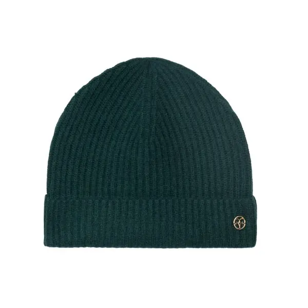 BEL CASHMERE Cashmere Ribbed Beanie - Green