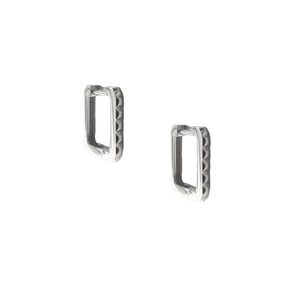 SPERO LONDON Sterling Rectangular Hoop Earrings - Silver