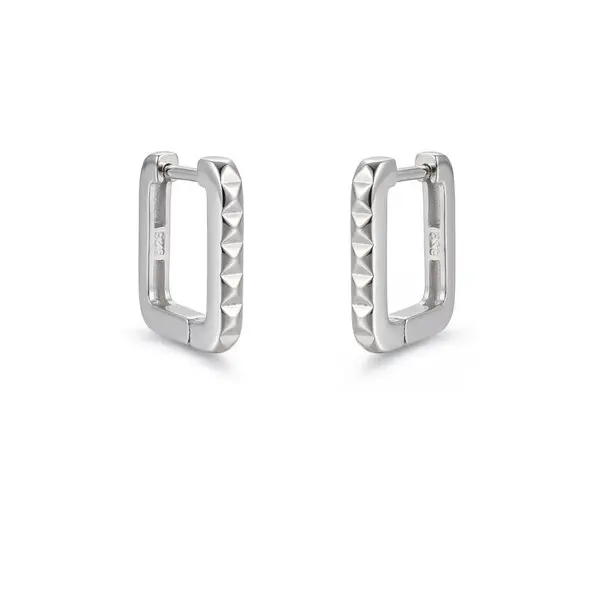SPERO LONDON Sterling Rectangular Hoop Earrings - Silver