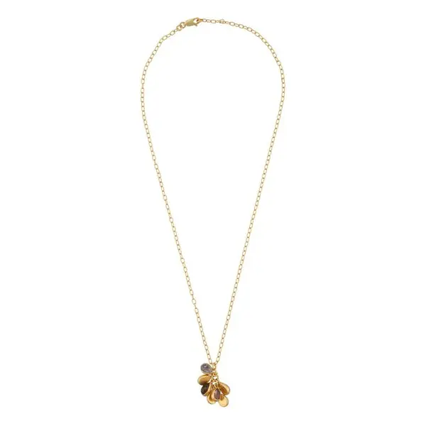 OPIUM JEWELS Cabochon Tourmaline Droplets Necklace - Gold