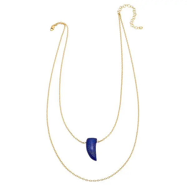 HEATHER HAWKINS Lapis Gemstone Horn Drape Necklace - Blue