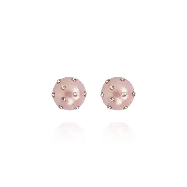 SAULE LABEL Gaia Jet Petite Stud Earrings - Pink
