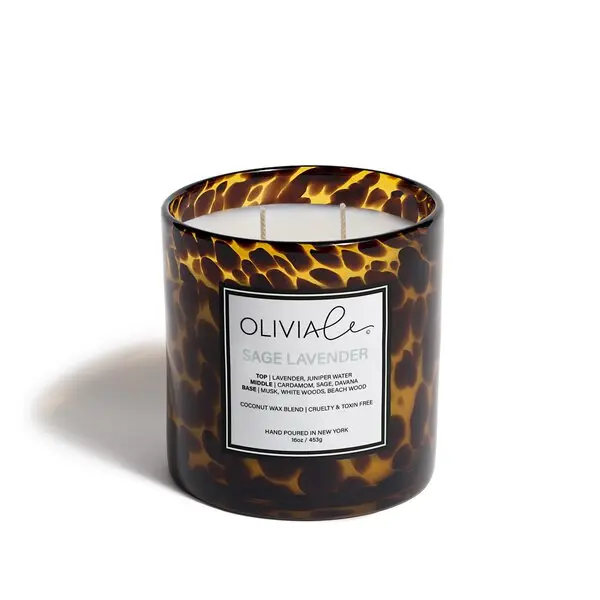 OLIVIA LE Sage Lavender Tortoise Candle - Brown