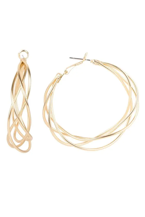 Saachi Multi Surface Hoop Earring - Gold