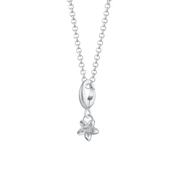 LILY CHARMED Sterling Forget Me Not Flower Charm Necklace - Silver