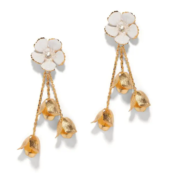 THE PINK REEF Floral Dangle Earrings - White