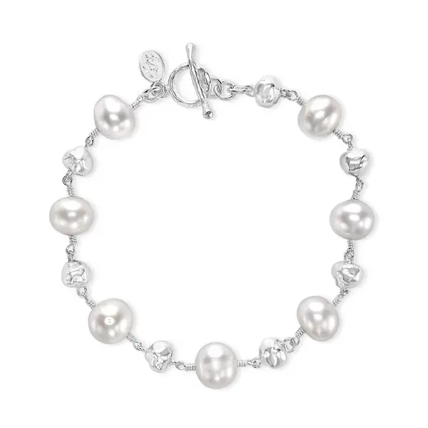 DOWER & HALL Nugget & Pearl Bracelet - Silver
