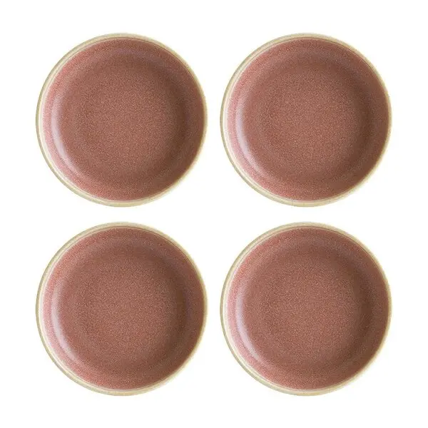 Turgla Home Pott Bowl Round Porcelain Bowl Set Of Four - Pink