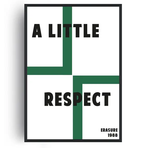 FANCLUB A Little Respect Music 70s Retro Giclée Art Print A2 - Green