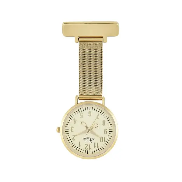 BERMUDA WATCH COMPANY Annie Apple Mesh Nurse Fob Watch - Gold
