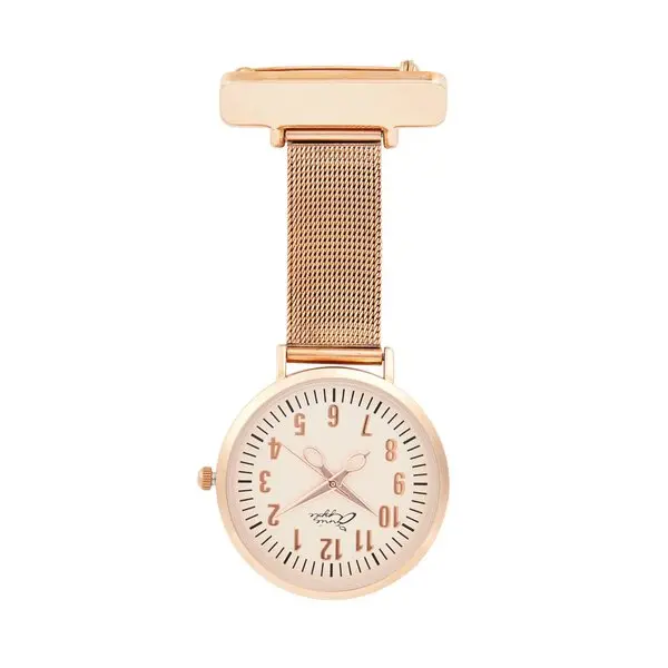 BERMUDA WATCH COMPANY Annie Apple Mesh Nurse Fob Watch - Rose Gold