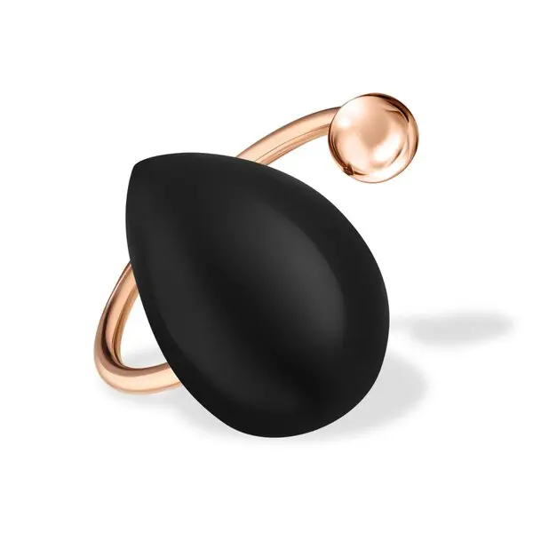 REJECTED HEARTS CLUB Marry Yourself Rose Gold Ring - Black