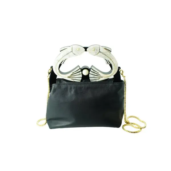GISSA BICALHO Acrylic And Leather Bag With Chain - Black