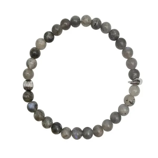 FARRA Labradorite Bead Bracelet - Grey