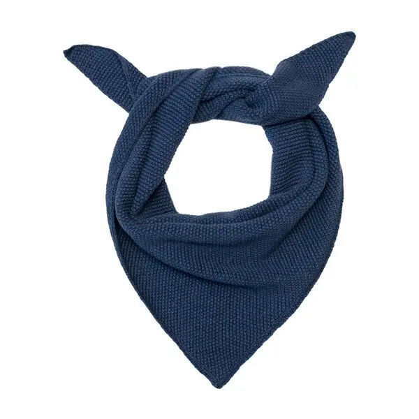 PAUL JAMES KNITWEAR Cotton Beault Textured Neckerchief Melange - Blue