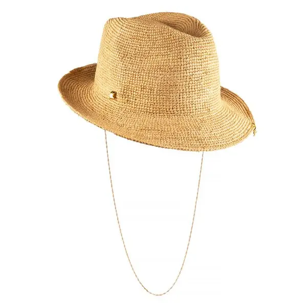 SHADED THE LABEL Neutrals Hallane Straw Trilby Hat With Sterling Silver Jewellery - Gray