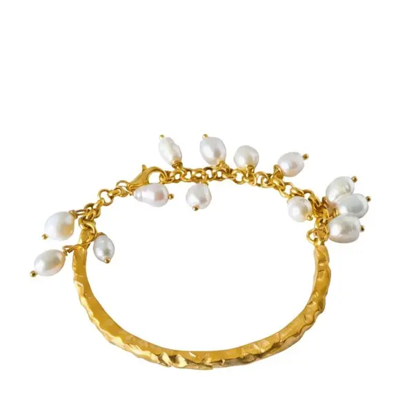 LINYA JEWELLERY Layda Amorphous Pearl Bracelet - Gold